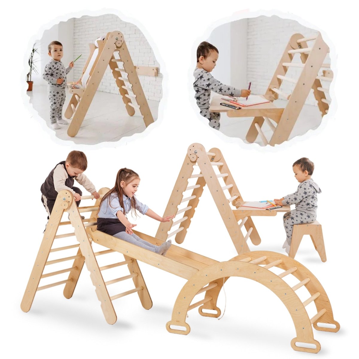 Montessori climbing toy 4in1 with Pikler triangle set - Free US ...