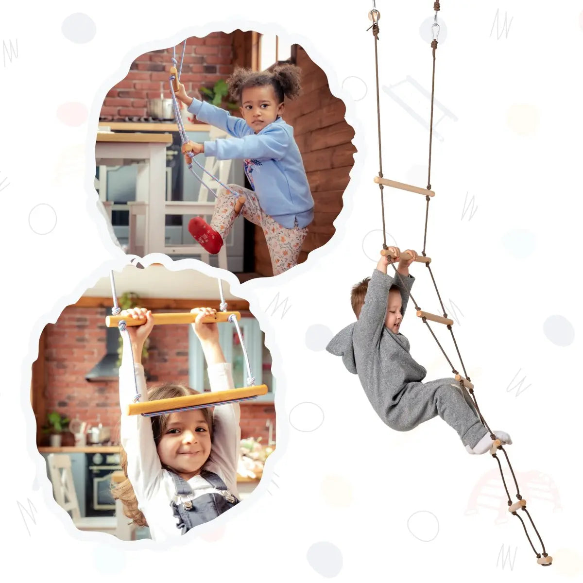 Wooden rope ladder | Kids swing - Free US Delivery & Fast Shipping ...