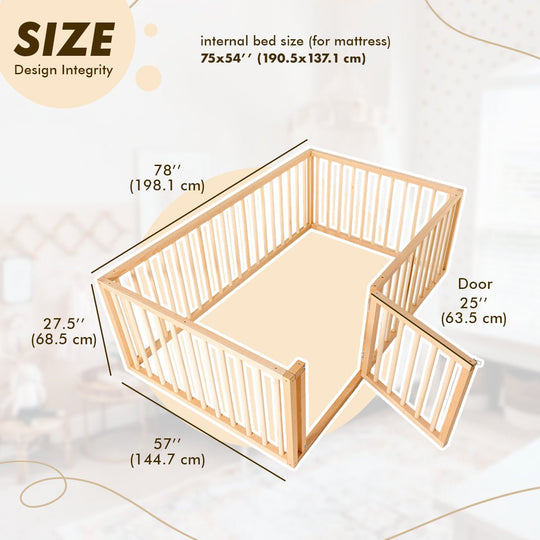 Toddler floor bed with Fence - Best Models | 4.5+ Rated by Parents ...