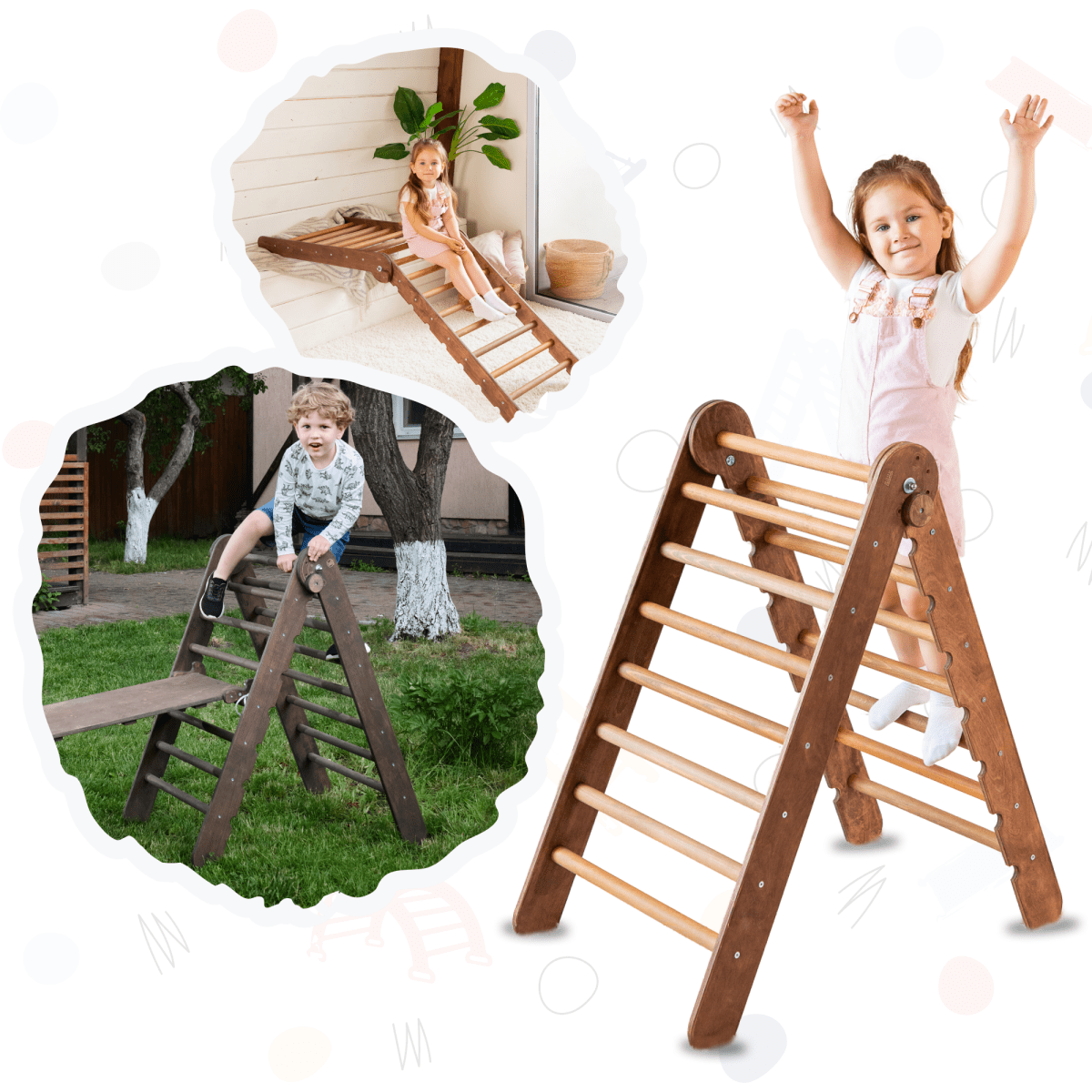 Montessori Triangle Ladder - Handmade Climber for Kids 1-7 y.o ...
